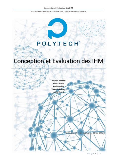 PDF Conception Et Evaluation Des IHM LAtelier IHMatelierihm Unice