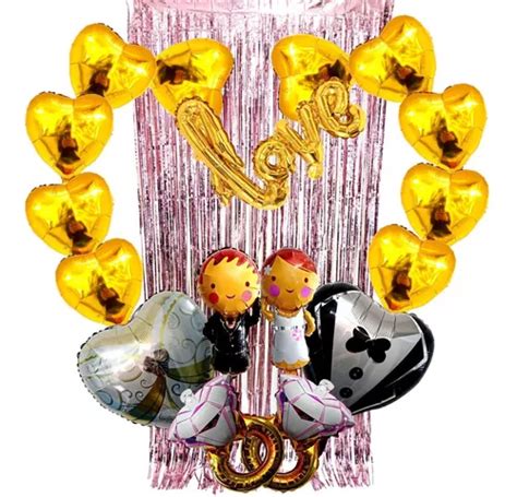 Combo Kit Globos Deco Fiesta Enamorados Matrimonio