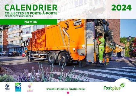 Calendrier des collectes des déchets 2024 Ville de Namur