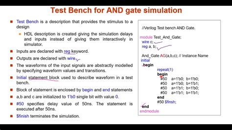 Test Bench Creation In Verilog And Simulating It In ModelSim In Tamil