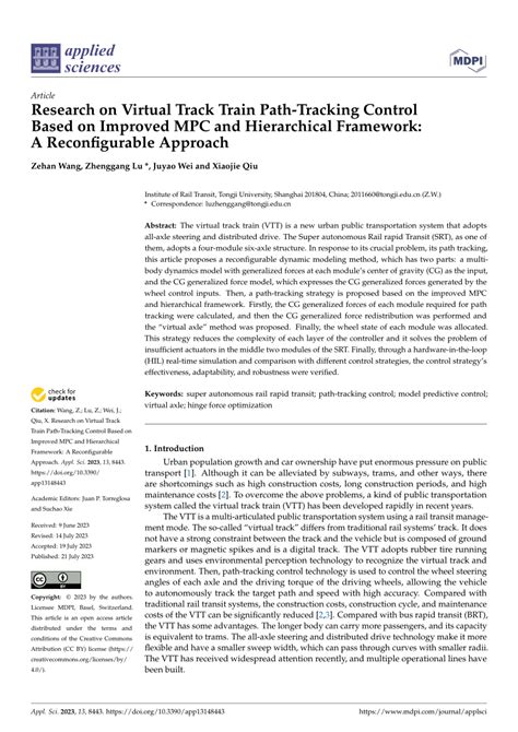 pdf research on virtual track train path tracking control based on improved mpc and