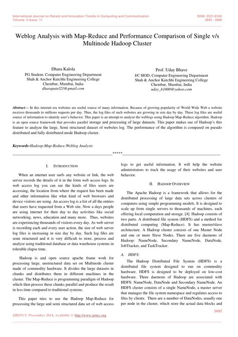 pdf weblog analysis with map reduce and performance comparison of single v s multinode hadoop