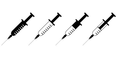 Vector de icono de inyección de jeringa iconos médicos estilo simple