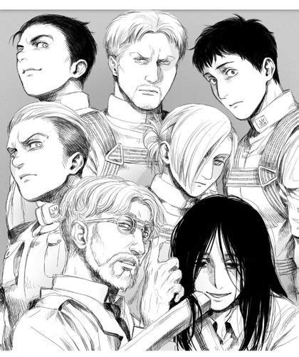 An Image Of Some Anime Characters With Their Faces Drawn In Black And