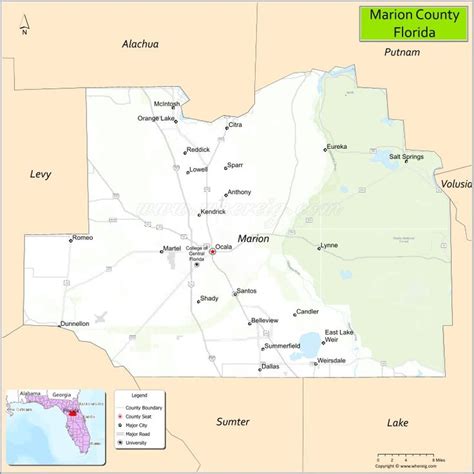 Map Of Marion County Florida Showing Cities Highways Important
