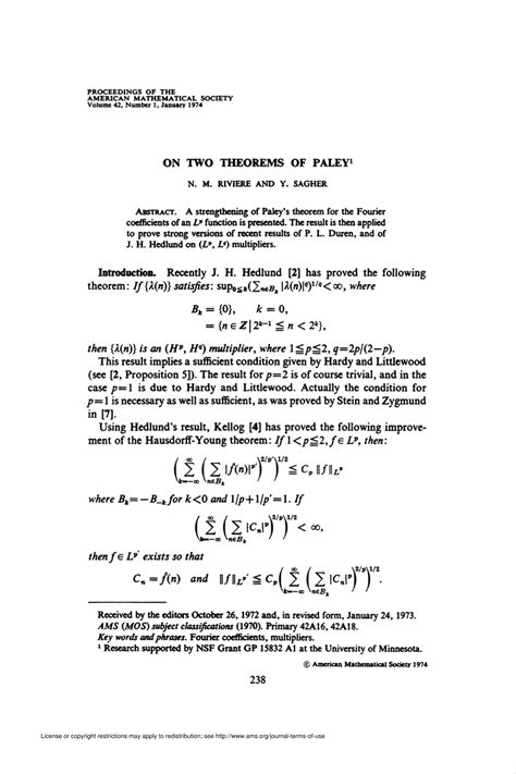 pdf on two theorems of paley