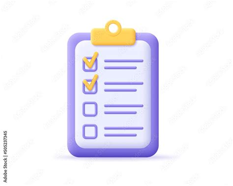 Check List On Clip Board D Icon Render Clipboard With Document