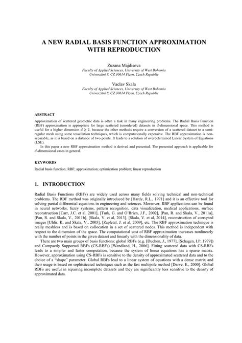 pdf a new radial basis function approximation with reproduction