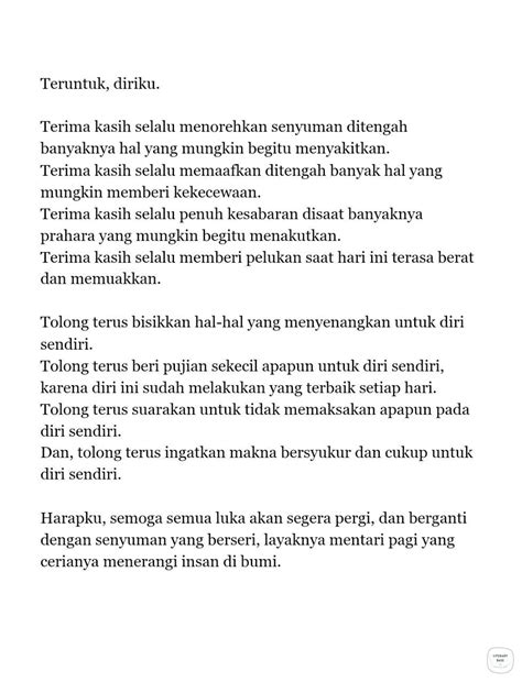 Literary Base On Twitter Karya Teruntuk Diriku Yang Selalu Beri