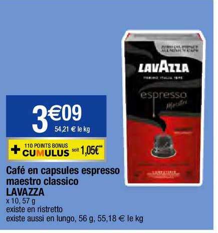Promo Café En Capsules Espresso Mestro Classico Lavazza chez Migros