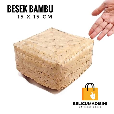 Jual BESEK BAMBU 15x15 CM BESEK NASI KURBAN MAKANAN SET PACKAGING