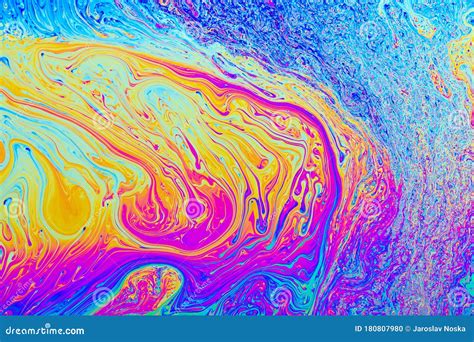 Psychedelic Abstract Formed By Light Interference On The Surface Of A