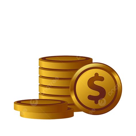 Gambar Tumpukan Koin Dengan Tanda Dolar Dolar Mata Uang Uang PNG Dan