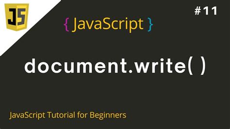 11 document write in javascript youtube