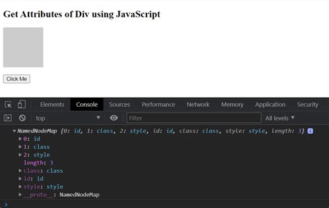 How To Get Attributes Of Div Element In Javascript
