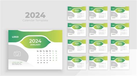 Plantilla de calendario de diseño moderno 2024 diseño de calendario de