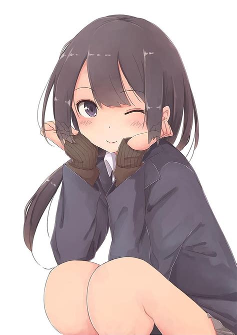 Anime Girl Squatting Telegraph