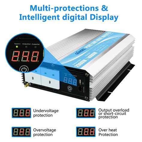 GIANDEL 2000W Pure Sine Wave Inverter 24V To 240V With 2 AC Outputs For