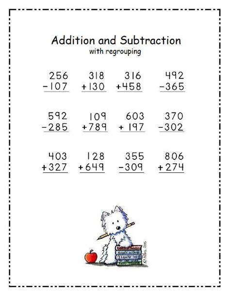 2nd Grade Math Worksheets 3 Digit Mixed Addition And Subtraction With