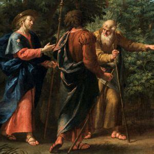 Gaspare Diziani Cristo E I Pellegrini E Emmaus Olio Su Tela XVIII