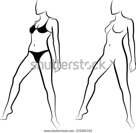 Sketch Naked Woman Shutterstock