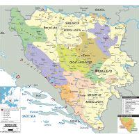 Large Detailed Political Map Of Bosnia And Herzegovina 1993 Bosnia