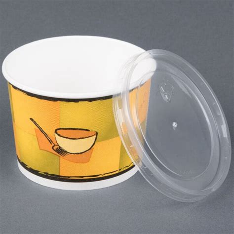 Huhtamaki 70412 Streetside Print 12 Oz Double Poly Paper Soup Hot