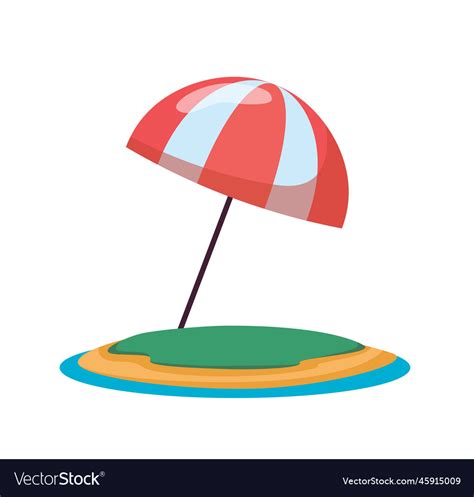 Beach Umbrella Isolated Royalty Free Vector Image