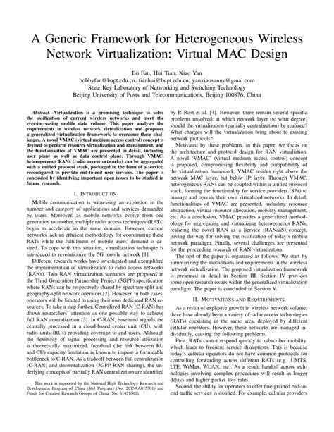pdf a generic framework for heterogeneous wireless network virtualization virtual mac design