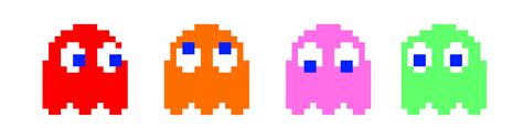 Pac Man Ghost Pixel Art Template
