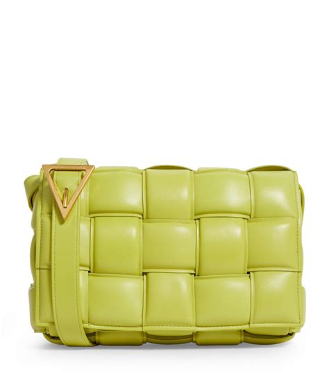 Womens Bottega Veneta Green Leather Padded Cassette Cross Body Bag