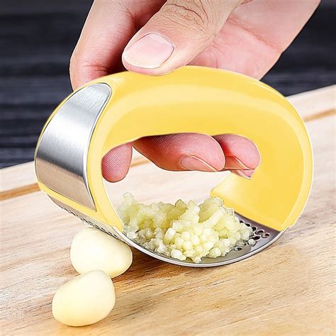 Garlic Press Rocker Stainless Steel Garlic Mincer Garlic Crusher Garlic