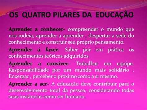 Quais São Os Quatro Pilares Da Educação LIBRAIN