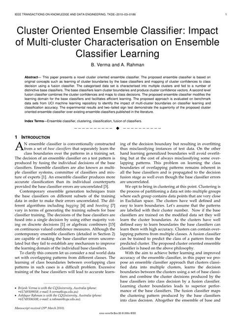 pdf cluster oriented ensemble classifier impact of multicluster characterization on ensemble