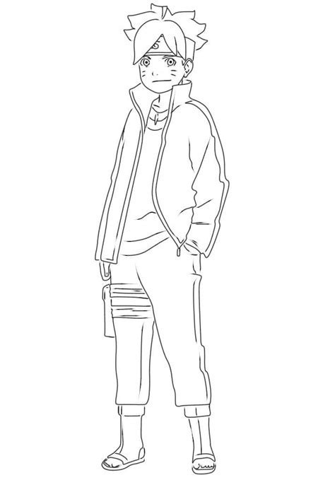 Coloriages De Boruto Coloringpagesonly