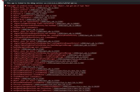 Uncaught In Promise Error Expected A Value Of Type Object But Got One Of Type Null