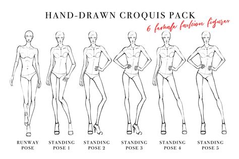Female Fashion Figure Template Heads Fashion Croquis Figure Drawing For