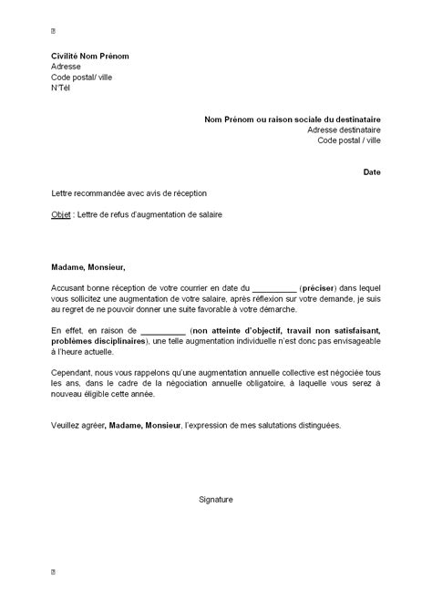 Modele Courrier Refus Rupture Conventionnelle Par L Employeur