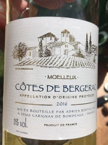 Adrien Bertaillan Côtes de Bergerac Moelleux Vivino US