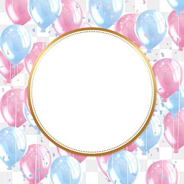 Golden Round Border Png Image Round Golden Birthday Balloon Ribbon