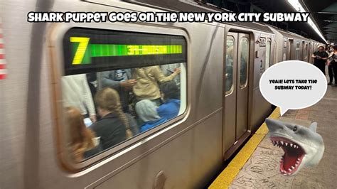 SB Movie Shark Puppet Goes On The New York City Subway YouTube
