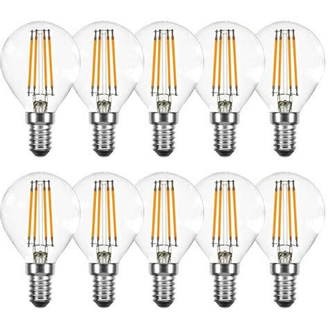 10 X Majestic LED Filament Leuchtmittel P45 Tropfen 5W 40W E14 Klar