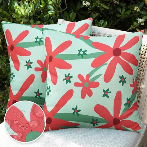 Amazon Pyonic Pack Of 2 Outdoor Pillows Waterproof 18X18 Inch