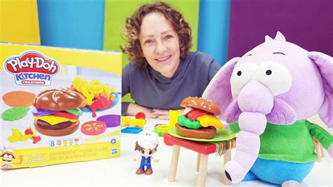 Nicole Fil Necati ye hamburger yapıyor Play Doh oyunları Çocuklar