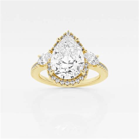 Badgley Mischka Near Colorless 3 1 2 Ctw Pear Lab Grown Diamond Halo