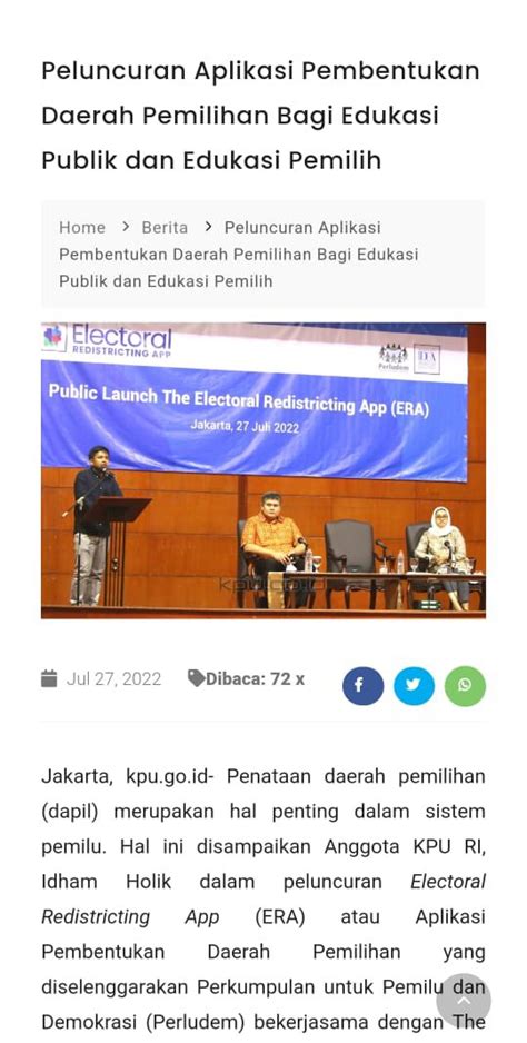 KPU RI On Twitter TemanPemilih Anggota KPU Idham Holik Menghadiri