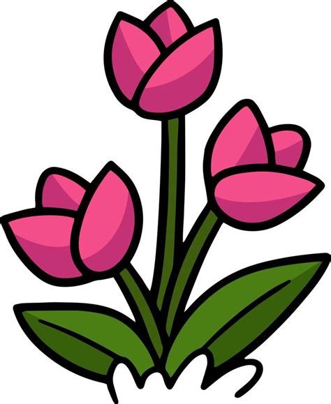 tulipán flor dibujos animados color clipart ilustración 8944156 Vector