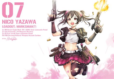 Fondos de pantalla ilustración pistola pelo largo Anime Chicas