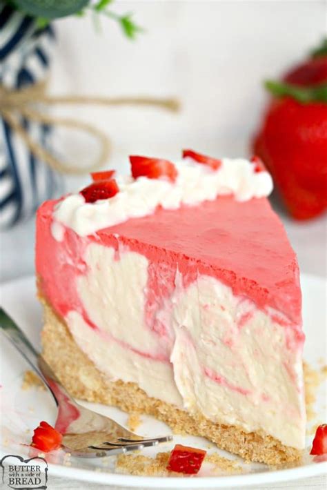 NO BAKE STRAWBERRY JELLO CHEESECAKE Butter With A Side Of Bread
