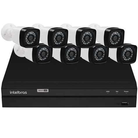 Kit Dvr Intelbras 8 Canais H 265 8 Câmeras 20 Metros Full Hd em